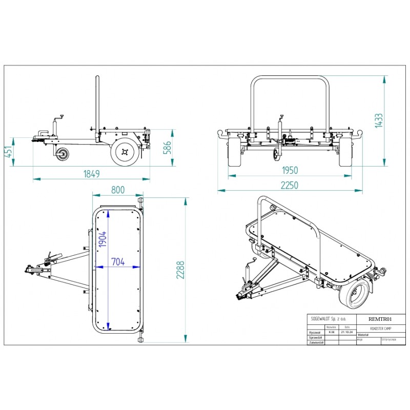 Remorque Porte Moto ROADSTER CAMP (TRANSVERSALE SW1) | Remorques Vérène